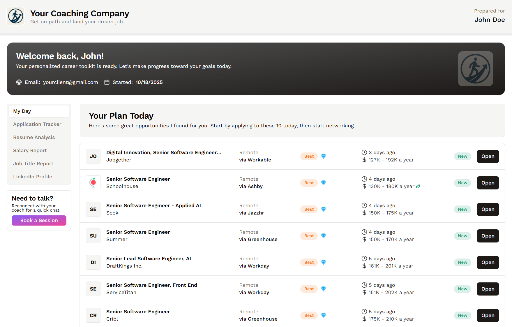 Give Your Clients Their Own JobLogr | Branded Career Coaching Platform